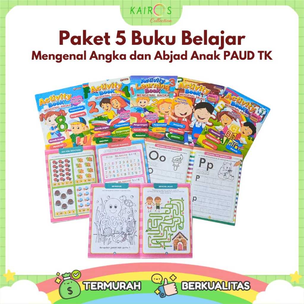 Jual Paket 5 Buku Edukasi Aktivitas PAUD TK Belajar Menulis Membaca ...