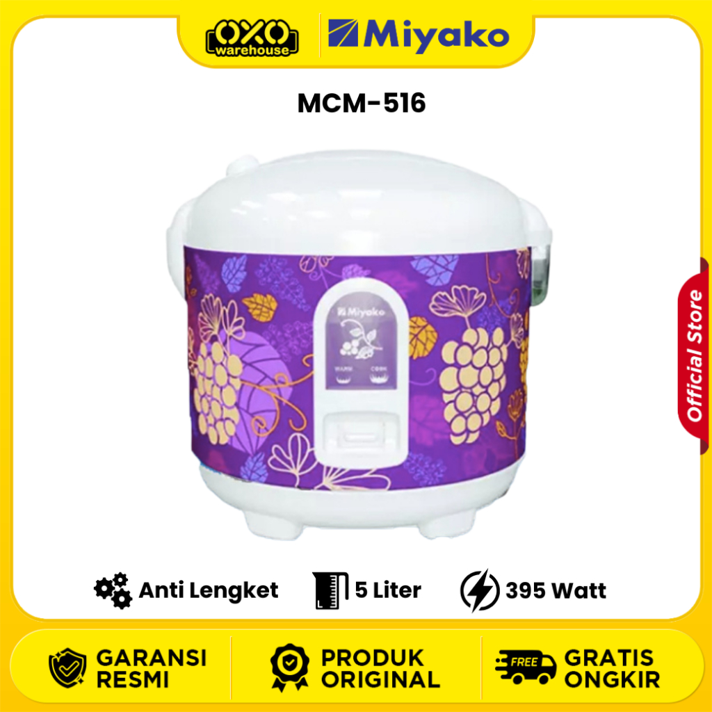 Jual Miyako Rice Cooker MCM- 516 Mejikom Penanak Nasi Low Watt Anti ...