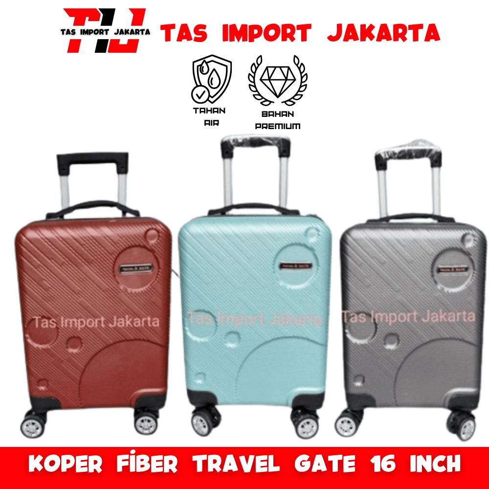 Jual Koper Fiber Travel Gate Hardcase Import 16 Inch ORI, Kabin Size ...