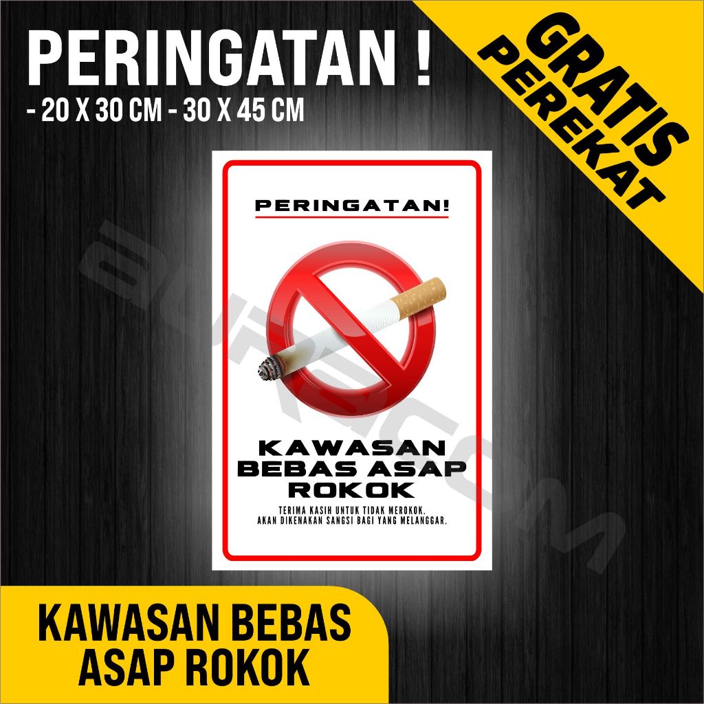 Jual PAPAN AKRILIK dan STIKER, PERINGATAN - STOP MEROKOK, CUSTOM ...