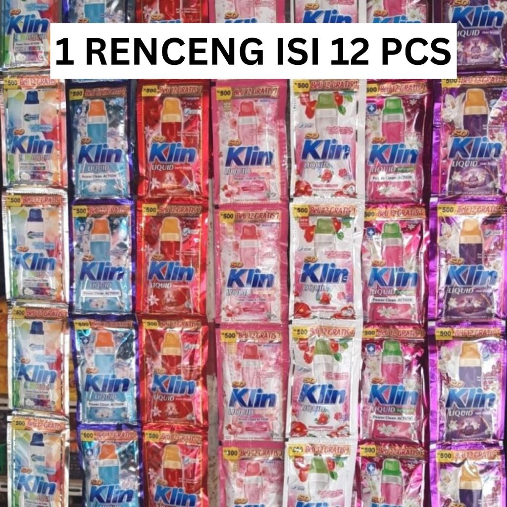 Jual (1 RENCENG ISI 12 PCS) Soklin liquid Deterjen Cair Sachet 500an 22 ...