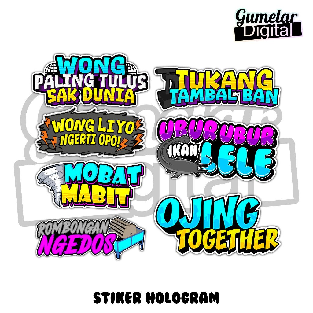Jual STIKER PACK ISI 7PCS STIKER TUKANG TAMBAL BAN STIKER WONG PALING ...