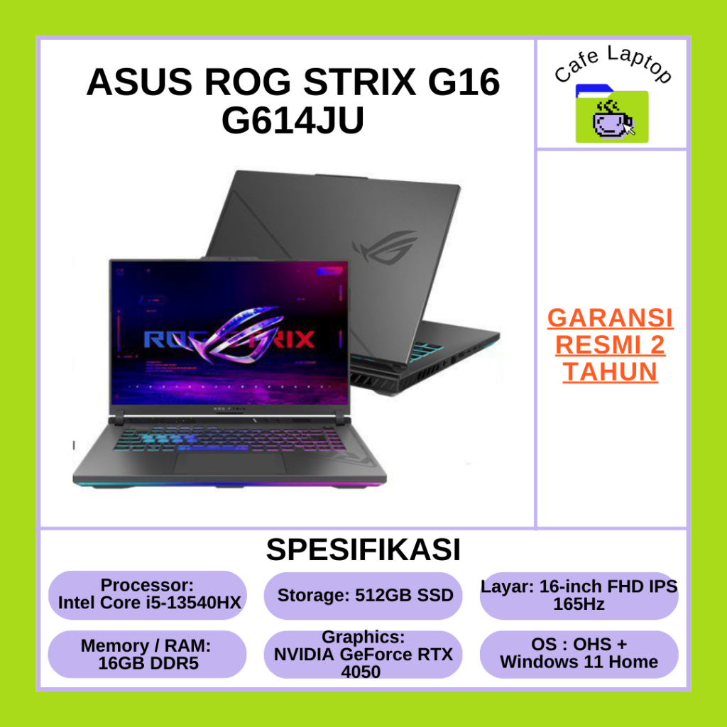 Jual Asus ROG Strix G16 G614JU-I545J6G-HM Core i5-13540HX 16GB 512GB ...