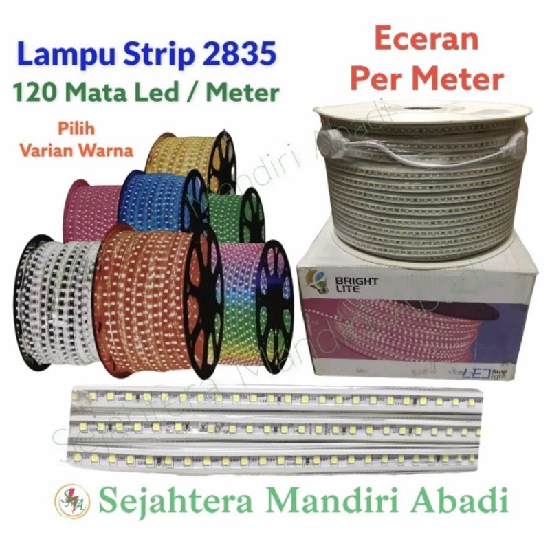 Jual Lampu LED Strip 220V Lampu selang Kotak Eceran Per Meter SMD2835 ...