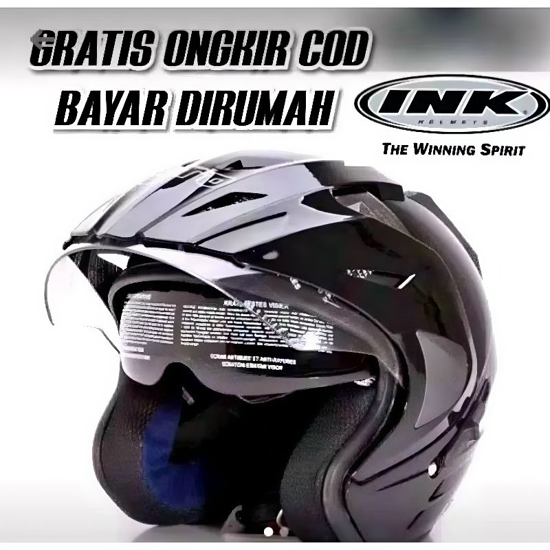 Jual ( DOUBLE VISOR ) helm ink half face cewek cowok double visor murah ...