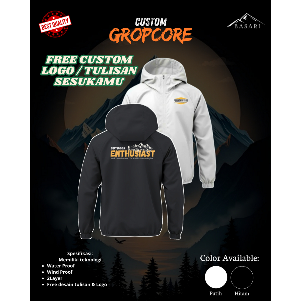 Jual Jaket Gorpcore Waterproof, Windproof, Jaket Pendaki Gunung (FREE ...