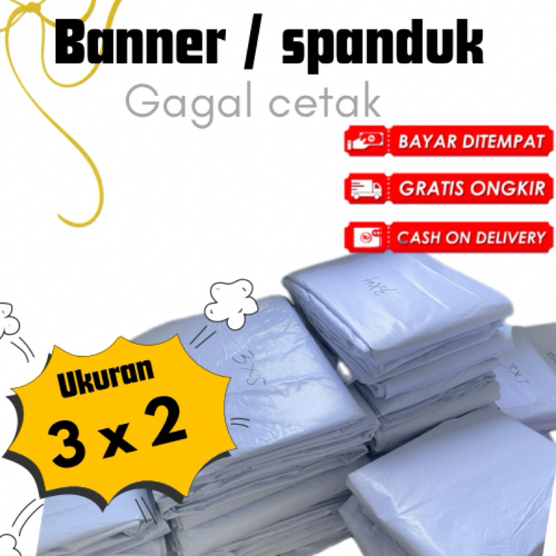 Jual BANNER/spanduk (putih/polos) ukuran 3 x 2m | Shopee Indonesia