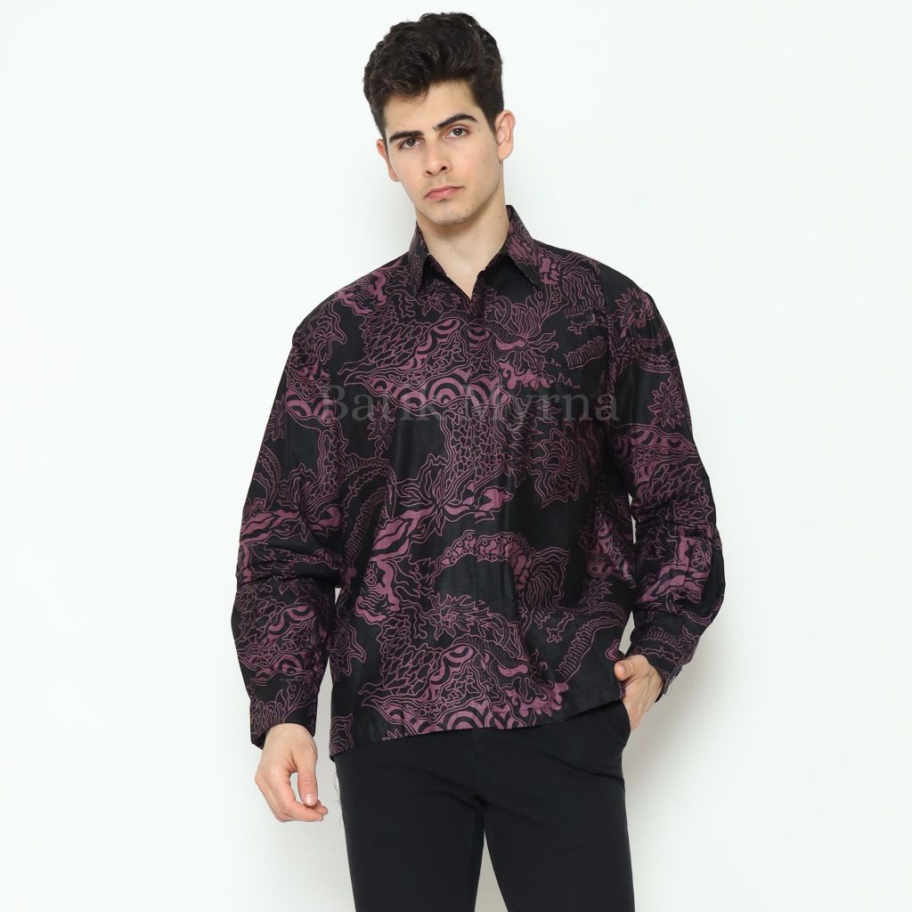 Jual BATIK MYRNA - Kemeja Batik Lengan Panjang Pria Baju Atasan Motif ...