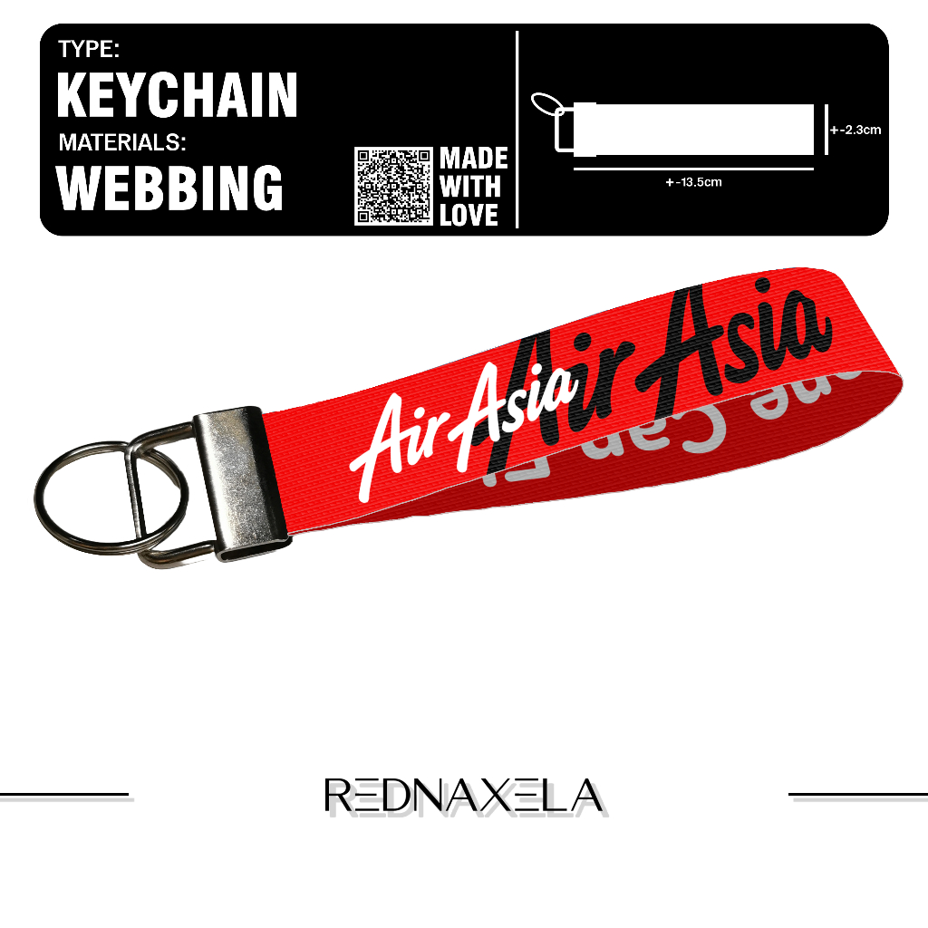 Jual Gantungan Kunci Webbing Keychain - Air Asia Stylish & Durable ...