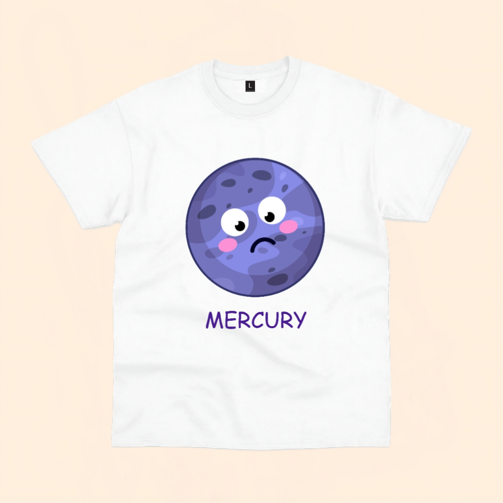 Jual Baju kaos anak planet mercury solar system free custom nama ...