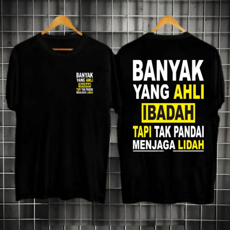Jual Kaos Atasan Pria T-Shirt Distro Motif Kata Kata Ahli Ibadah / Kaos Distro Premium | Shopee ...