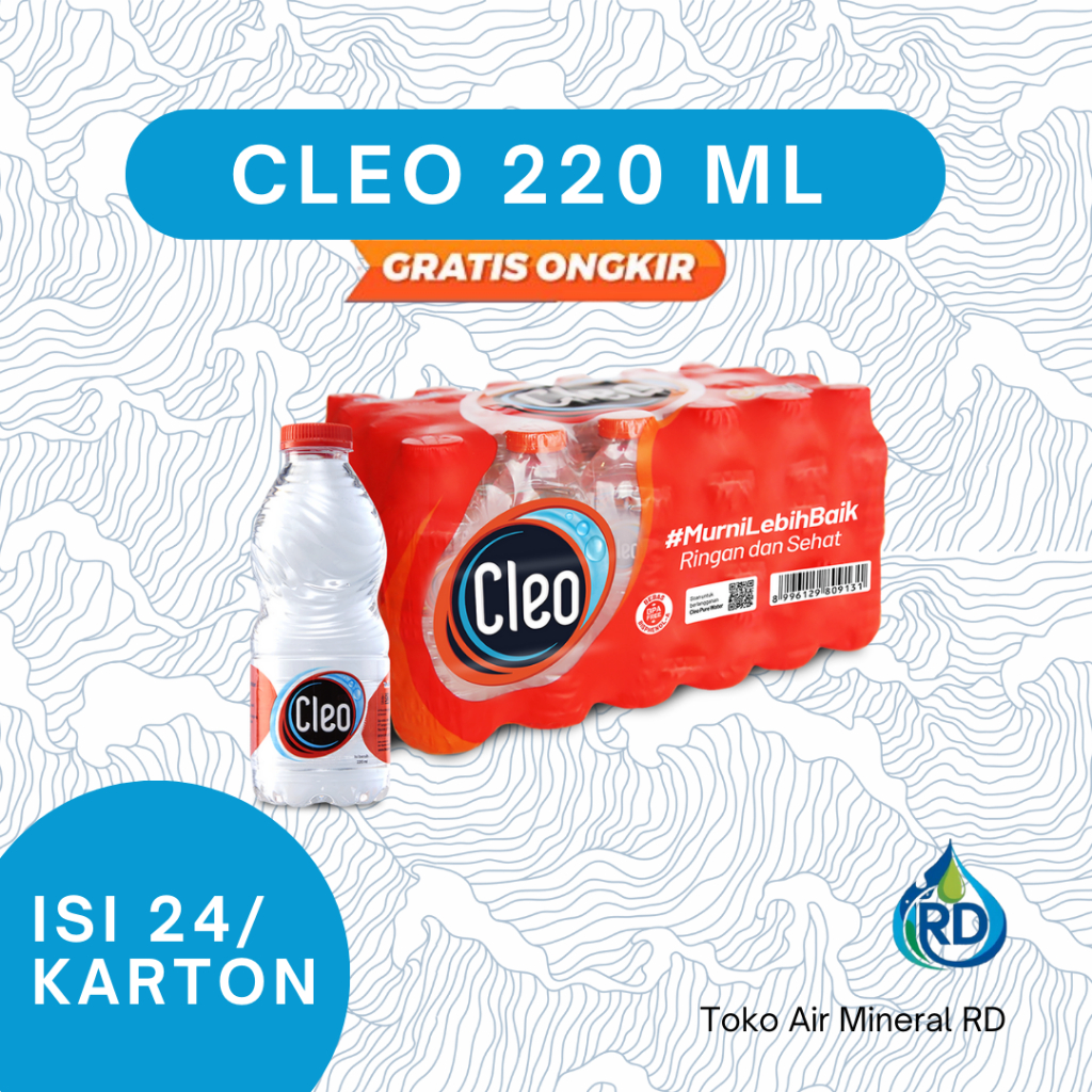 Jual RD - CLEO Botol 220 ML 1 Dus - Isi 24 x 220 ML - Air Minum Mineral Botol | Shopee Indonesia