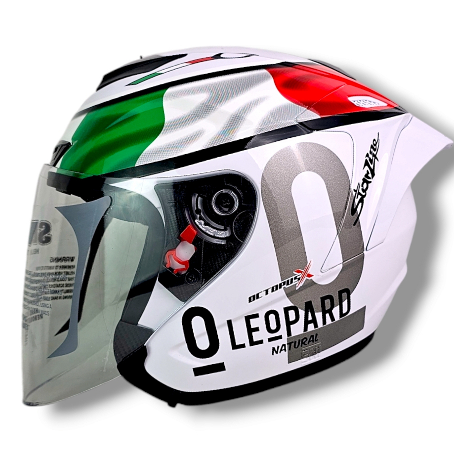 Jual Helm SEV Octopus X Motif Leopard Include Spoiler 3D Suport Werable ...