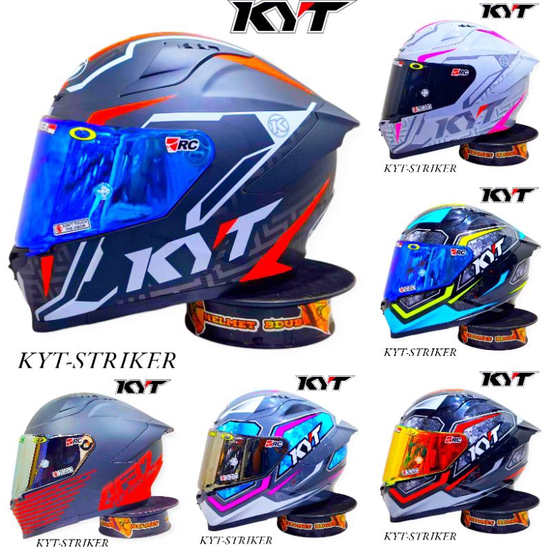 Jual Helm KYT striker #2 black red matt paket ganteng 100% original KYT ...