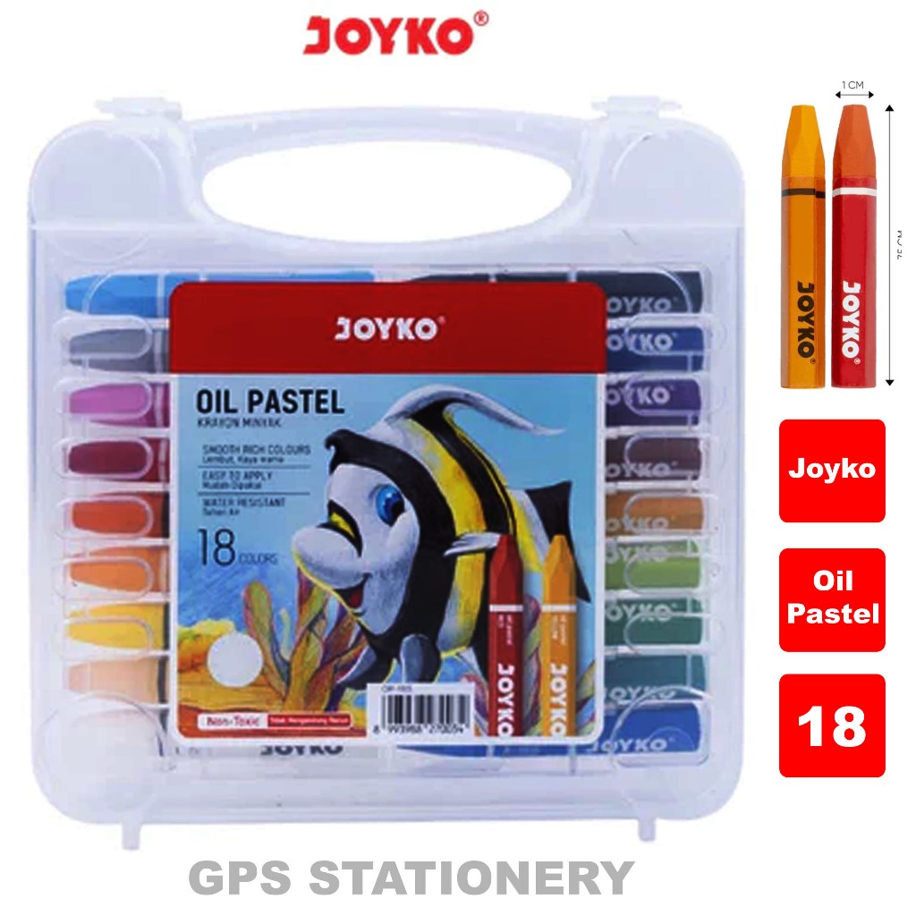 Jual Krayon 18 Warna Oil Pastel / Crayon Oil Pastel Joyko 18 Warna ...
