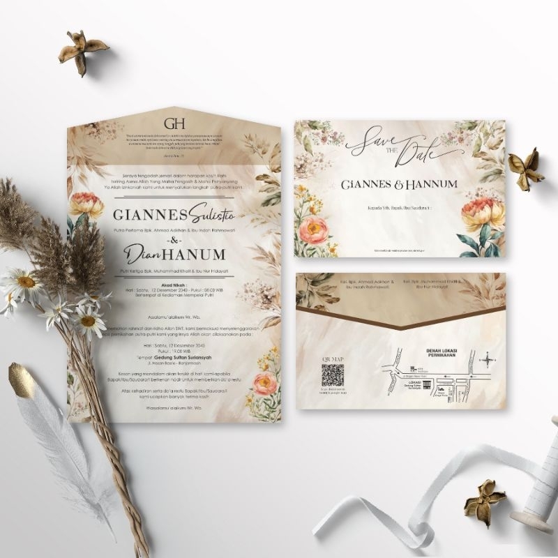 Jual Undangan Pernikahan Murah Desain Full Color Bahan BriefCard 150gsm ...