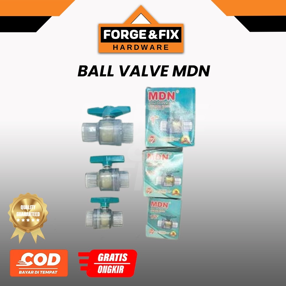 Jual MDN Stop Kran Plastik Ball Valve Transparan PVC Tebal 1/2 3/4 1 Inch | Shopee Indonesia