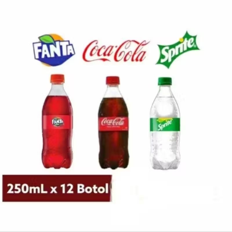 Jual Coca cola / Sprite / Fanta botol 250ml 1 pack isi 12 botol ...