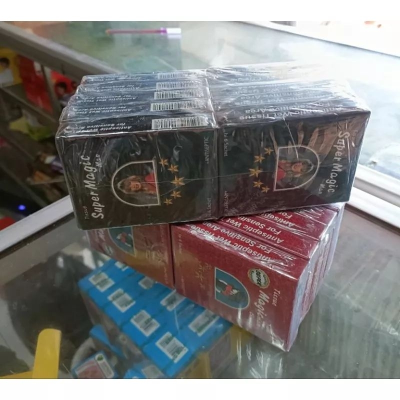 Jual tissue super magic hitam original 1slop isi10p@6sachet | Shopee Indonesia