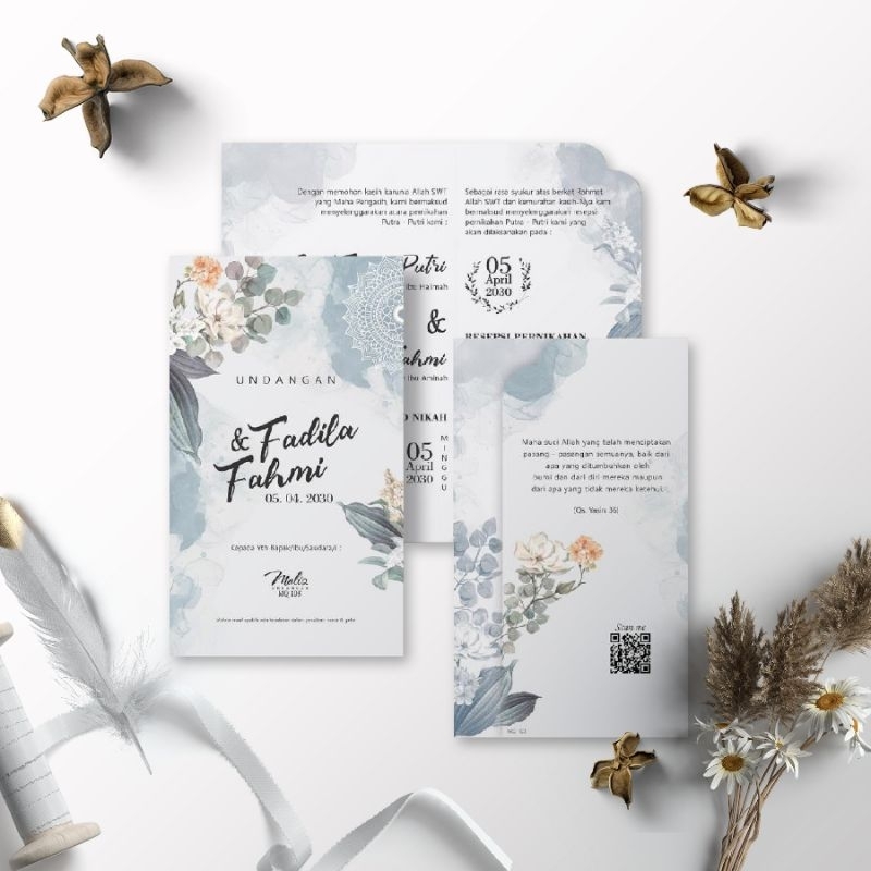 Jual Undangan Pernikahan Murah Desain Full Color Bahan BriefCard 150gsm ...