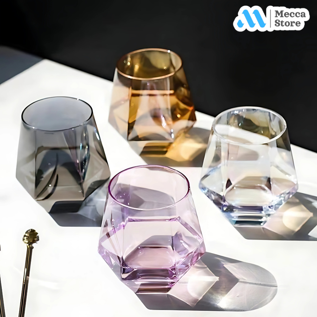 Jual Gelas Kaca Aesthetic Kopi Teh Diamond Crystal Glass 310ml Style 1 | Shopee Indonesia