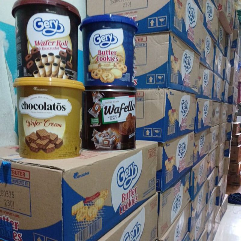 Jual gery butter cookies, gery wafer roll, gery wafercream ,per dus isi ...