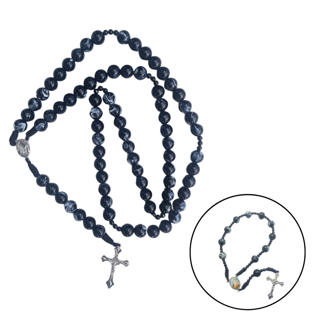 Jual Rosario 77 Bapa Kami dan Rosario Mini Hitam Marmer | Shopee Indonesia
