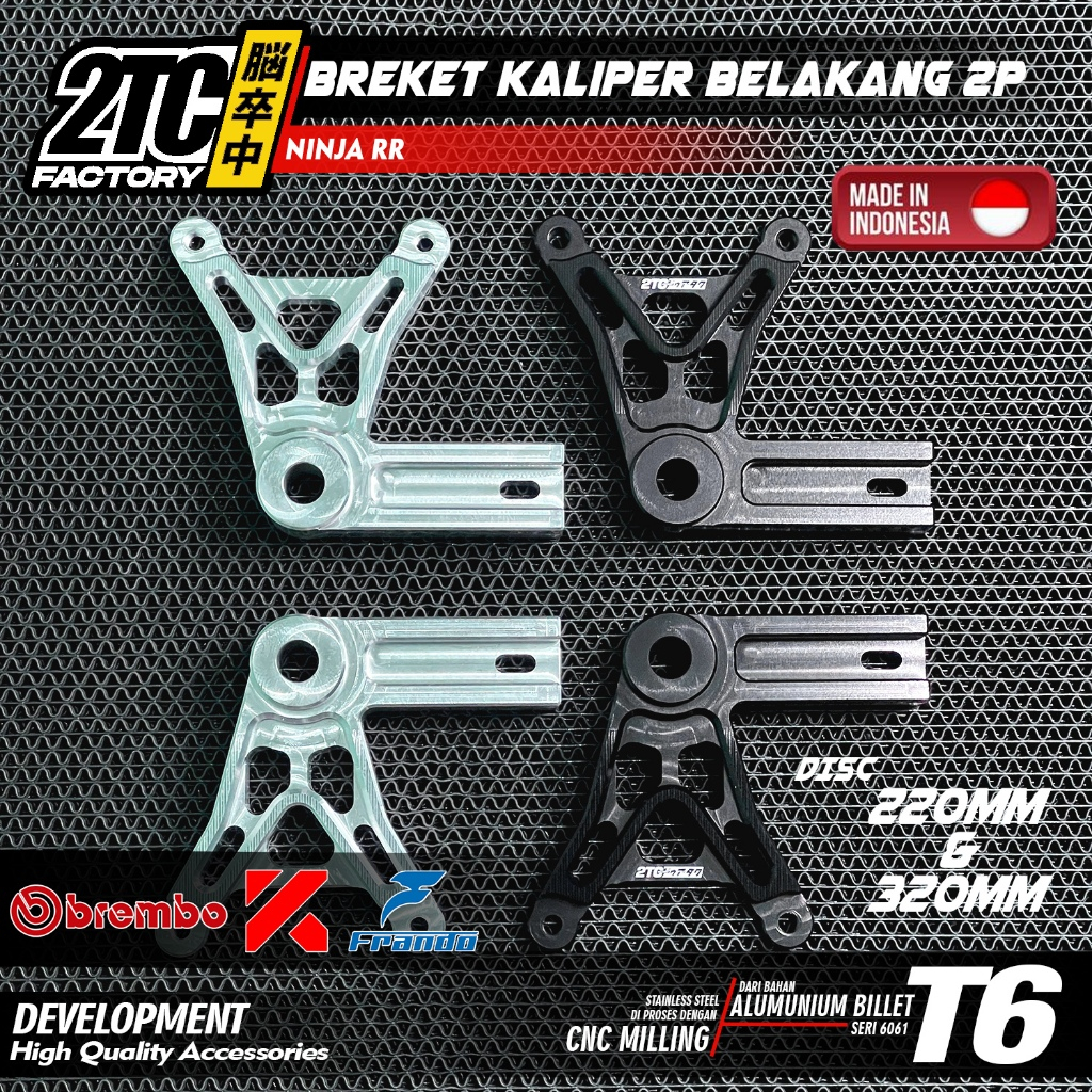 Jual BREKET KALIPER BREMBO 2P 2POT CNC 2TC FACTORY NINJA RR POSISI ATAS ...