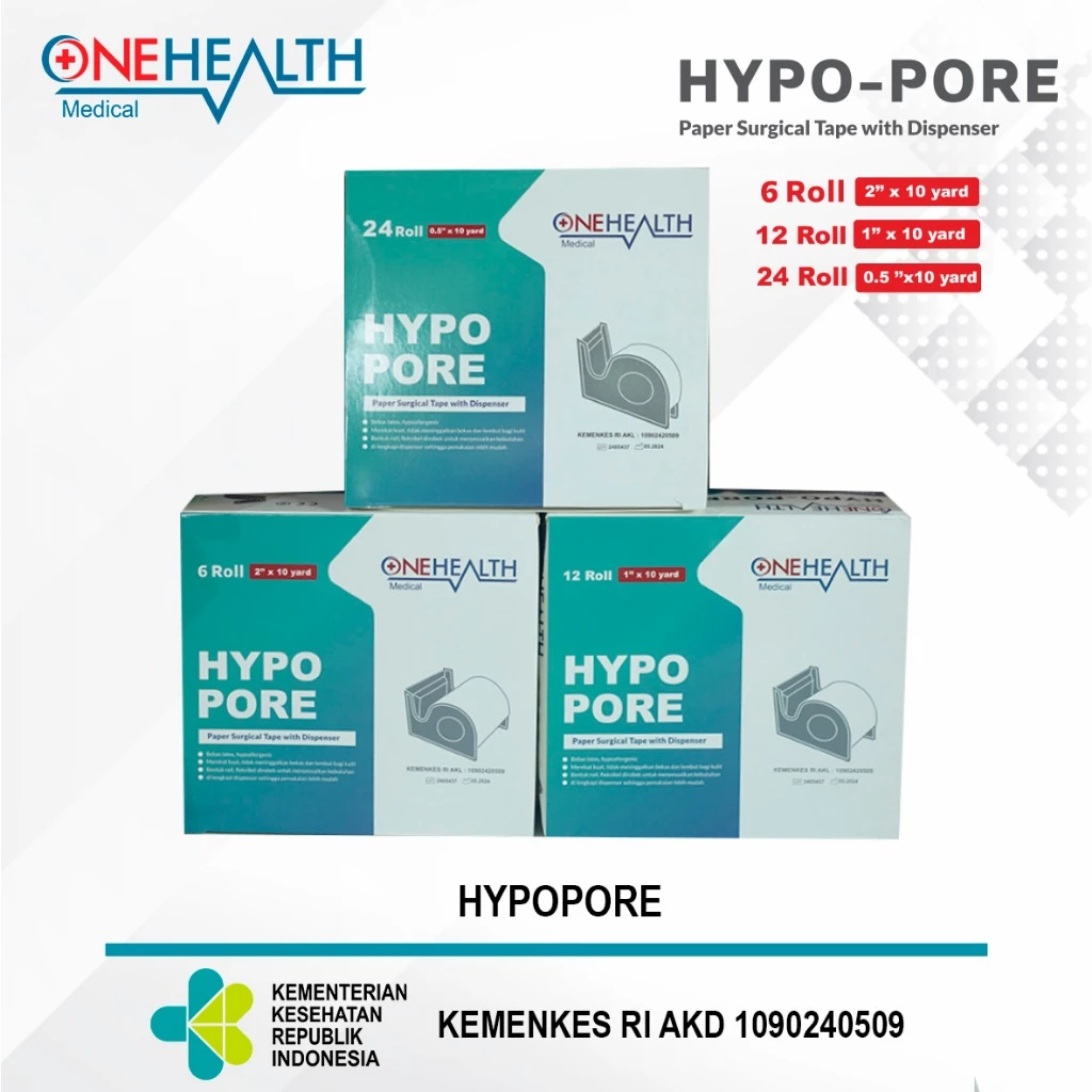 Jual Onehealth Hypopore Surgical Paper Tape + Dispenser Onehealth ...