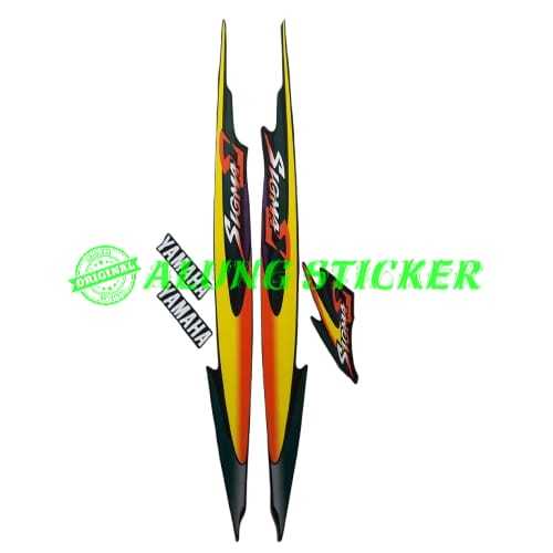 Jual STIKER STRIPING LIS LES BODY MOTOR YAMAHA SIGMA 2002 KUNING HIJAU ...