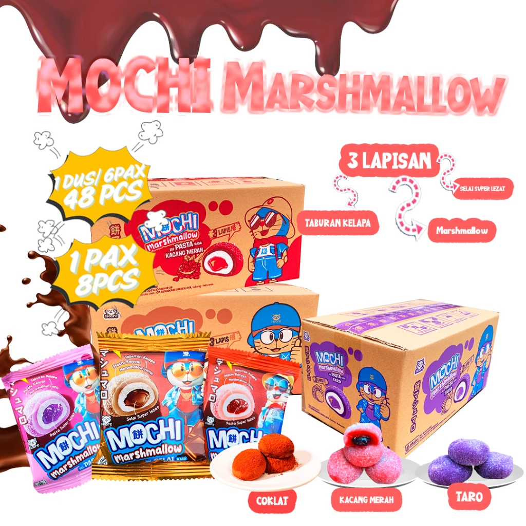 Jual MOCHI MARSHMELLOW SIDORE ( 24PCS DAN 48PCS) 3LAPISAN KHAS JEPANG ...