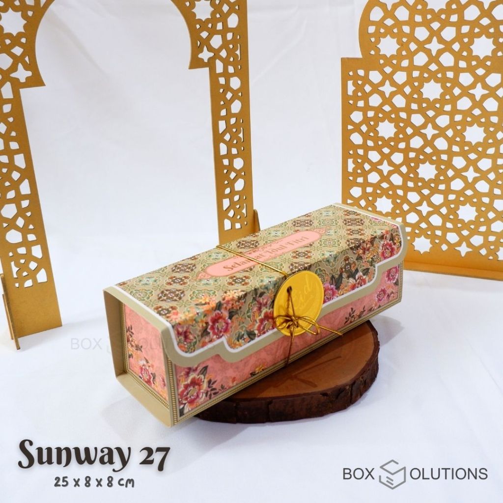 Jual box sunway eid 27 + gold foil / roll cake box idul fitri / box ...