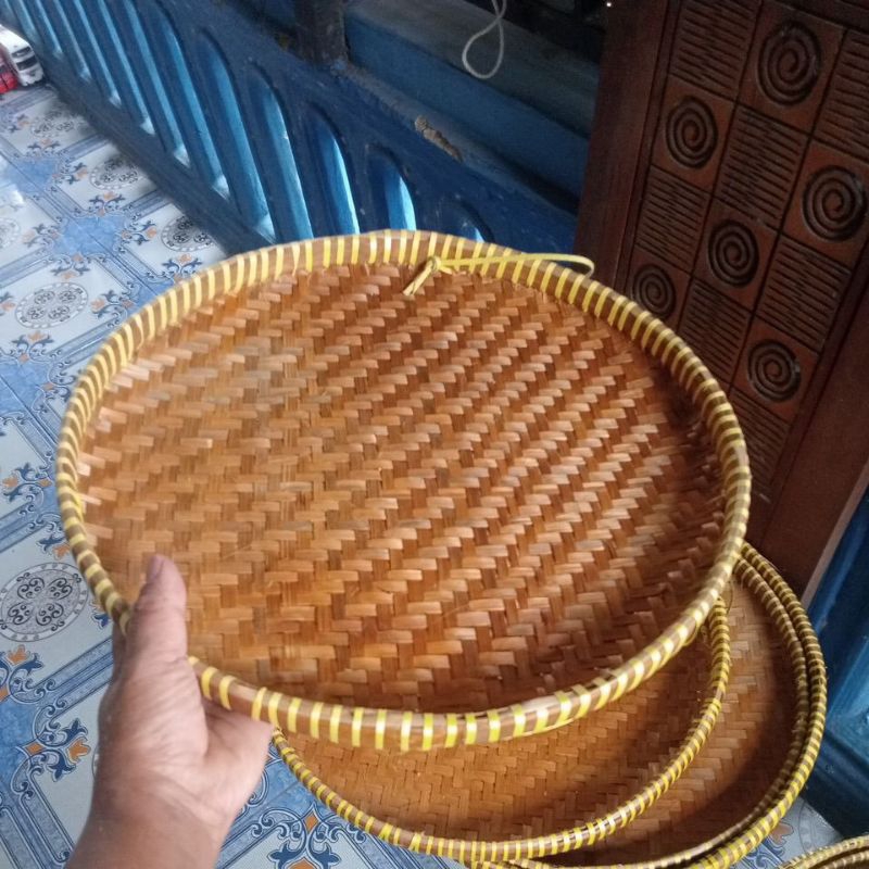 Jual tambir/tampah bambu 50cm/tambir/tempat tumpeng/tambir natural/ebor ...