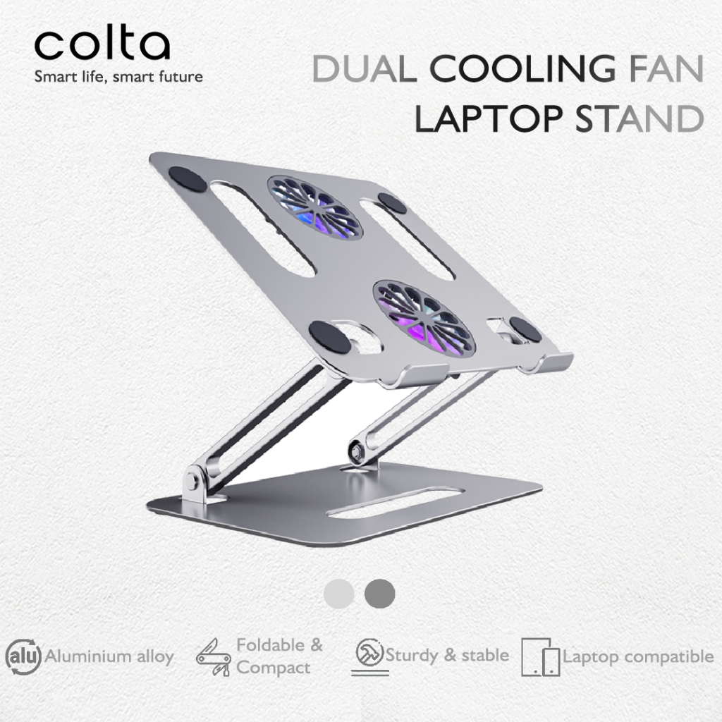 Jual Colta Dual Fan Cooler Laptop Stand Holder Aluminium Bracket ...
