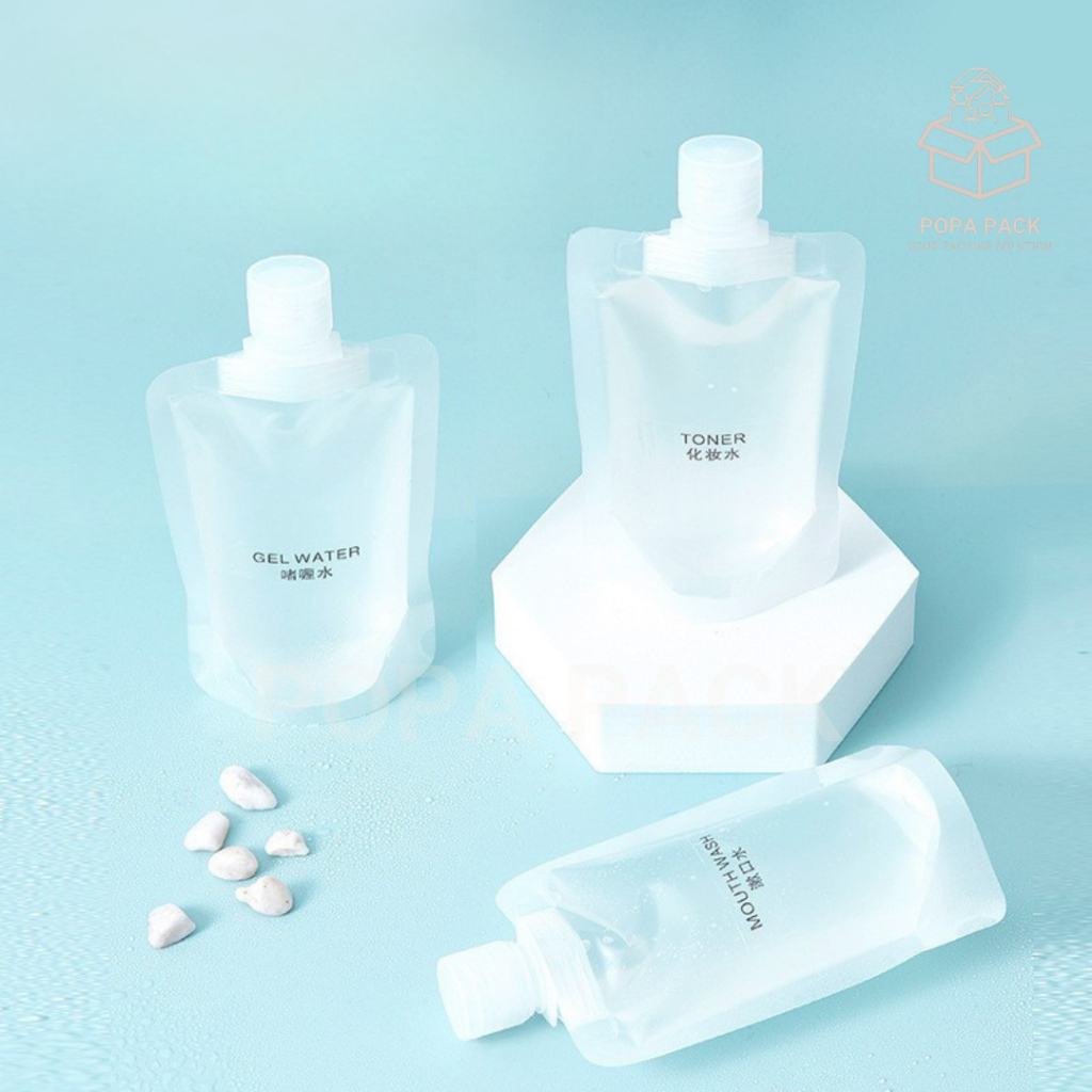 Jual POPA Travel Pouch Botol Refill Transparan Shower Gel Shampoo ...