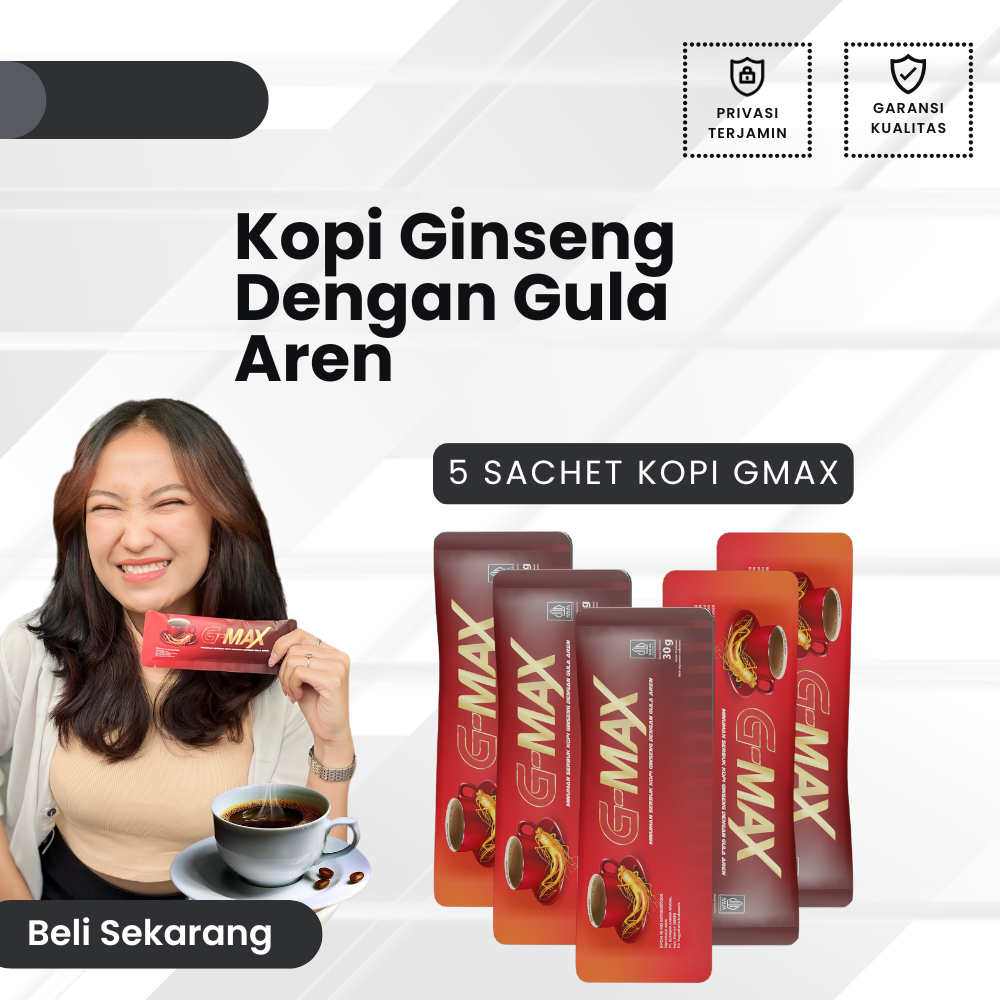 Jual SPESIAL!!! 5 Sachet Gmax Kopi Ginseng Dengan Gula Aren Cocok Untuk Stamina | Shopee Indonesia