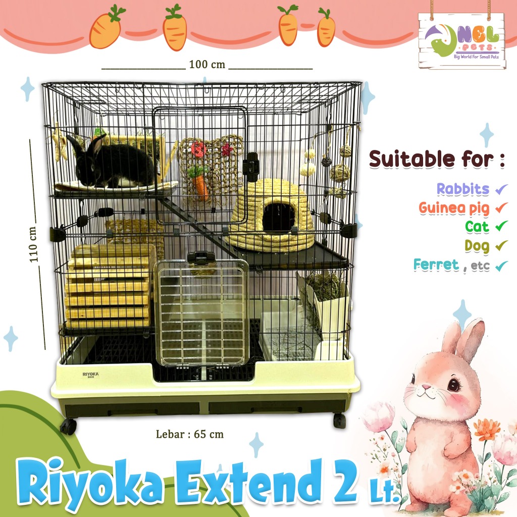 Jual KANDANG RIYOKA EXTEND2 LANTAI/KANDANG PREMIUM KELINCI CHINCHILLA ...