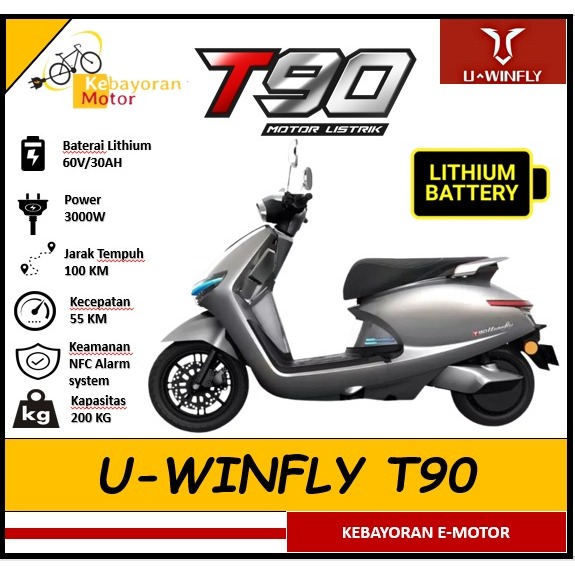 Jual MOTOR LISTRIK UWINFLY T90 3000 WATT 60V 30Ah GARANSI RESMI ...