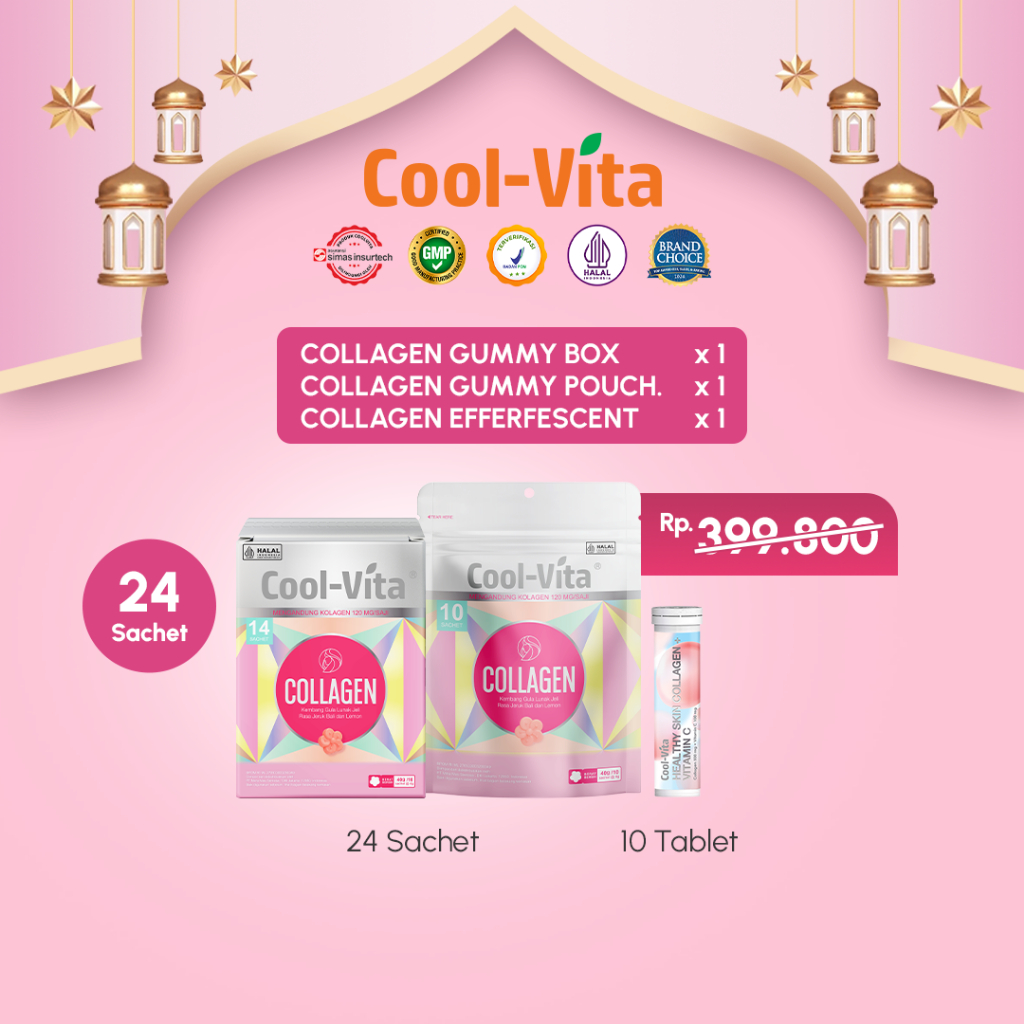 Jual Coolvita Bundling 1 Box Collagen Gummy + 1 Pouch Coolvita Collagen Gummy + 1 Tube Collagen ...