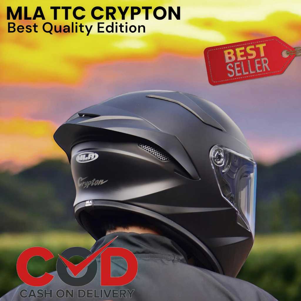 Jual JUAL Helm MLA TTC Crypton/ Black Dof Kaca Putih/Helm Paket Ganteng ...