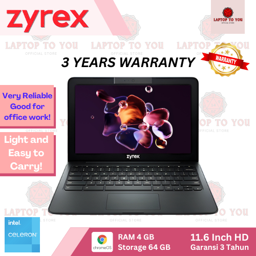 Jual ZYREX Chromebook M432 Celeron N4500/ RAM 4GB 64GB Chrome Os with CDM + Bundle GARANSI 3 ...