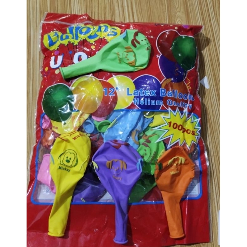 Jual Balon Motif MICKEY isi 100 Balon Gambar Kartun BALON MOTIF ...