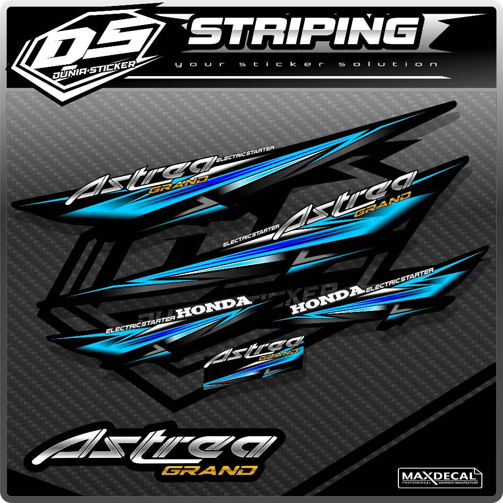 Jual 03 STICKER STRIPPING MOTOR HONDA ASTREA GRAND VARIASI THUNDER ...