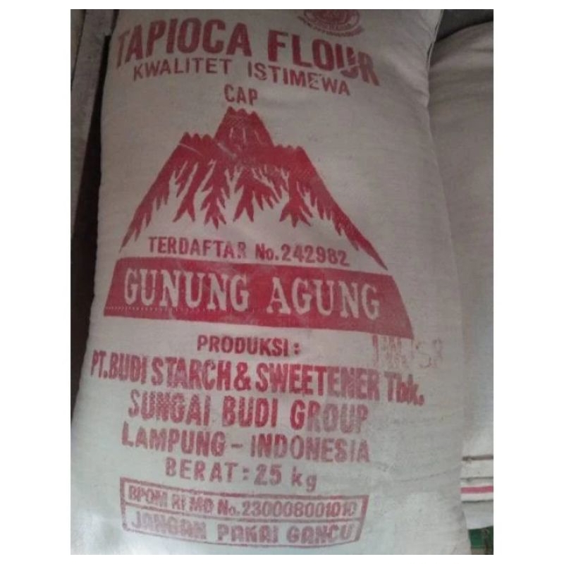 Jual 1 kg tepung tapioka / sagu cap gunung agung kemasan repack 1 kg ...