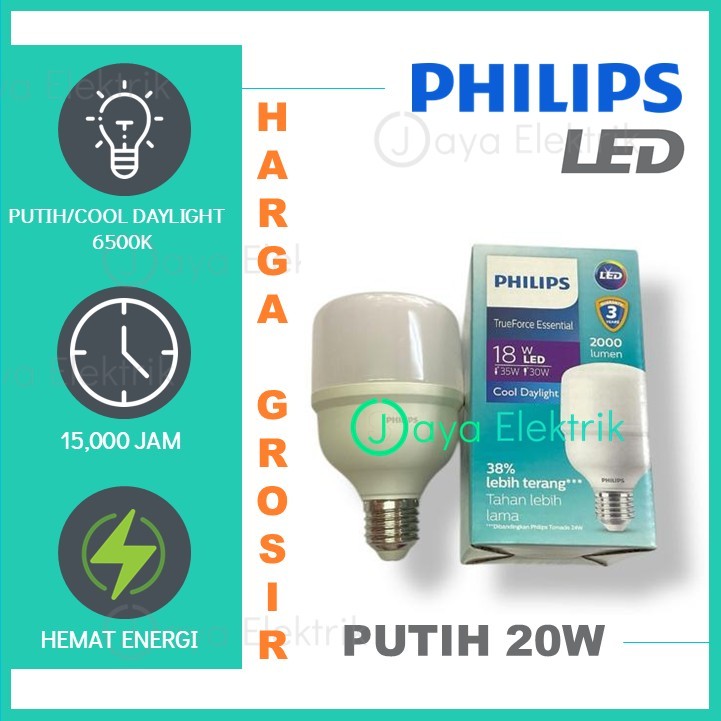 Jual Lampu PHILIP LED TrueForce Essential 18W 18Watt - Bohlam LED Jumbo TForce True Force Ess 18 ...