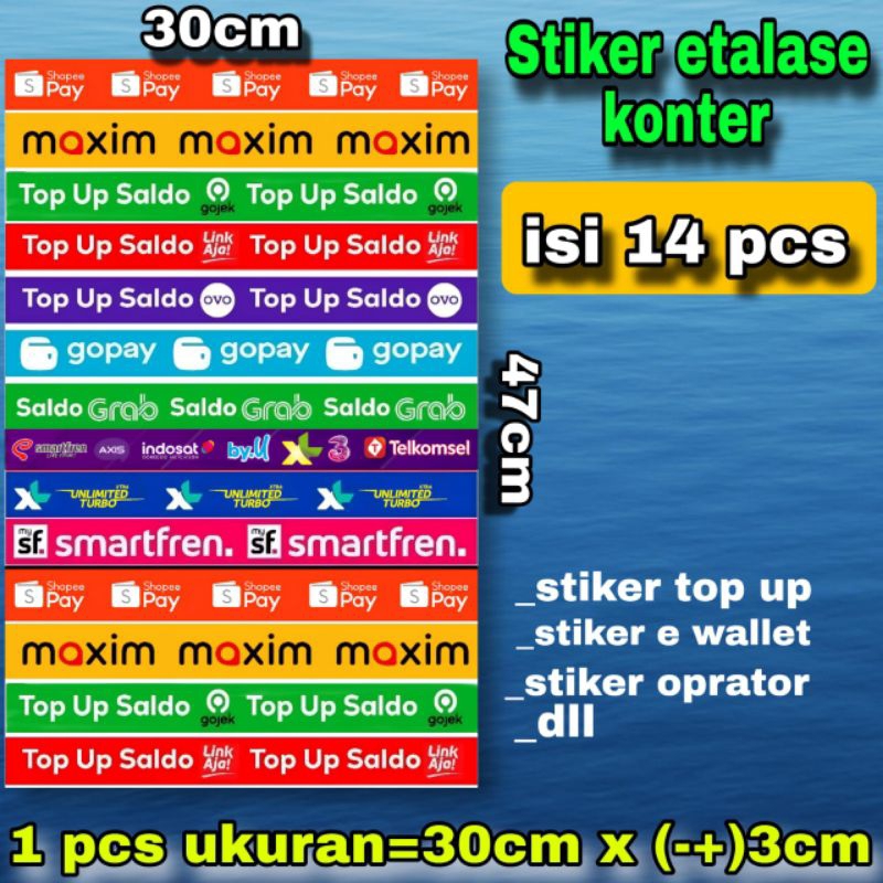 Jual STIKER UNTUK ETALASE KONTER ISI 14 PCS | Shopee Indonesia