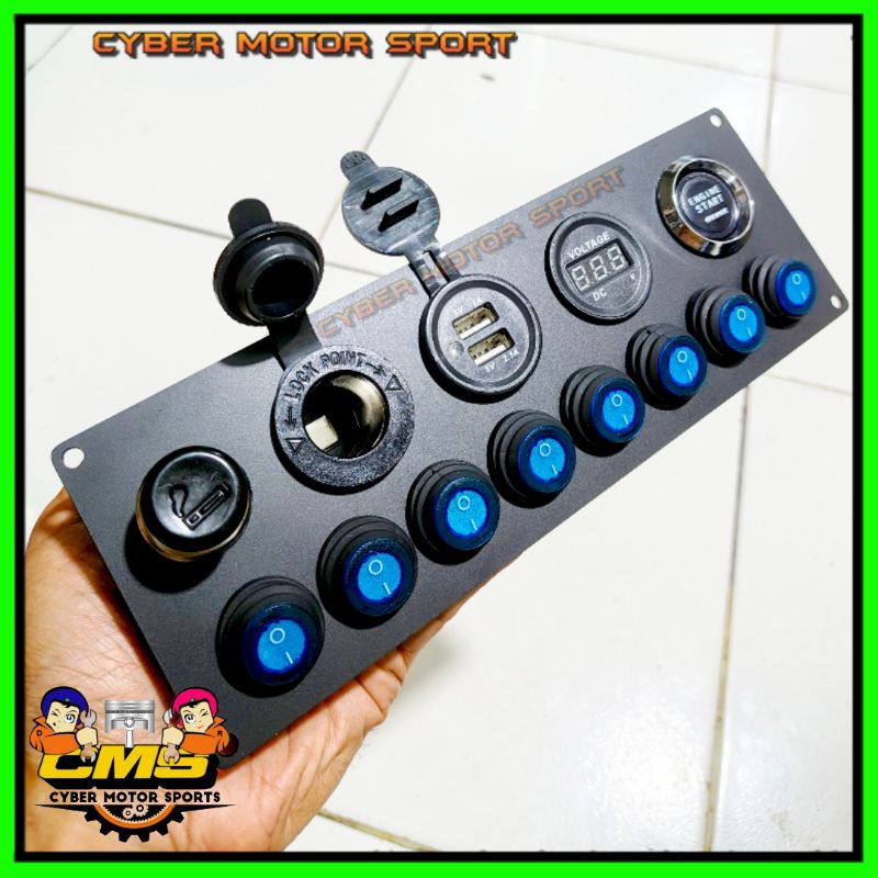 Jual Interior panel dashboard mobil universal 12 volt. sakelar rocker 8 ...