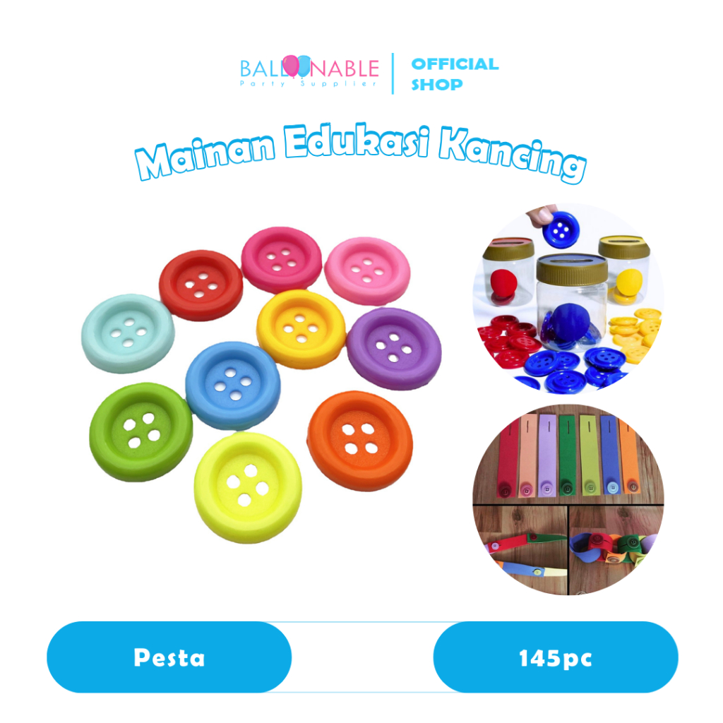 Jual SATUAN Kancing Besar dan Kecil Untuk Mainan Edukasi Anak Meronce ...