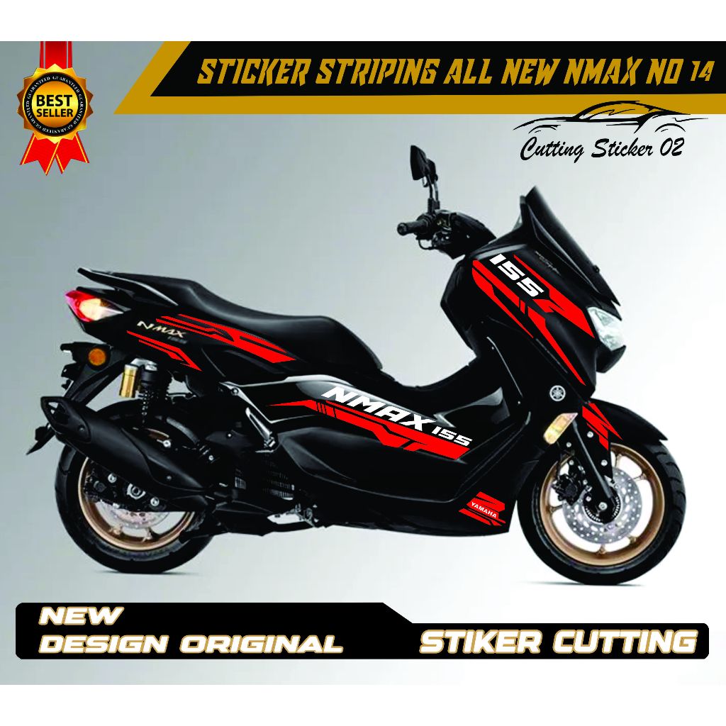 Jual STIKER ALL NEW NMAX HITAM CUTTING STICKER RACING NO 14 | Shopee ...