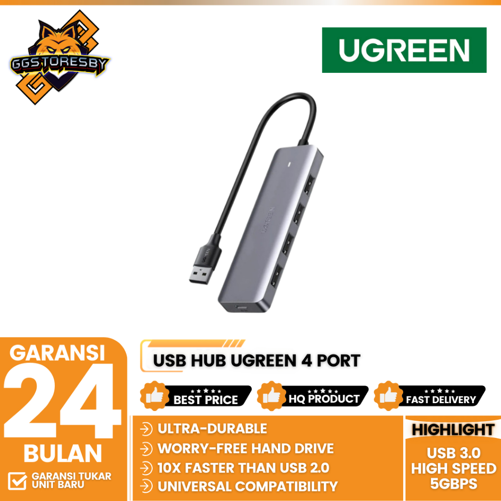 Jual Usb Hub Ugreen 4 Port Usb 3.0 High Speed 5Gbps 50985 | Shopee Indonesia